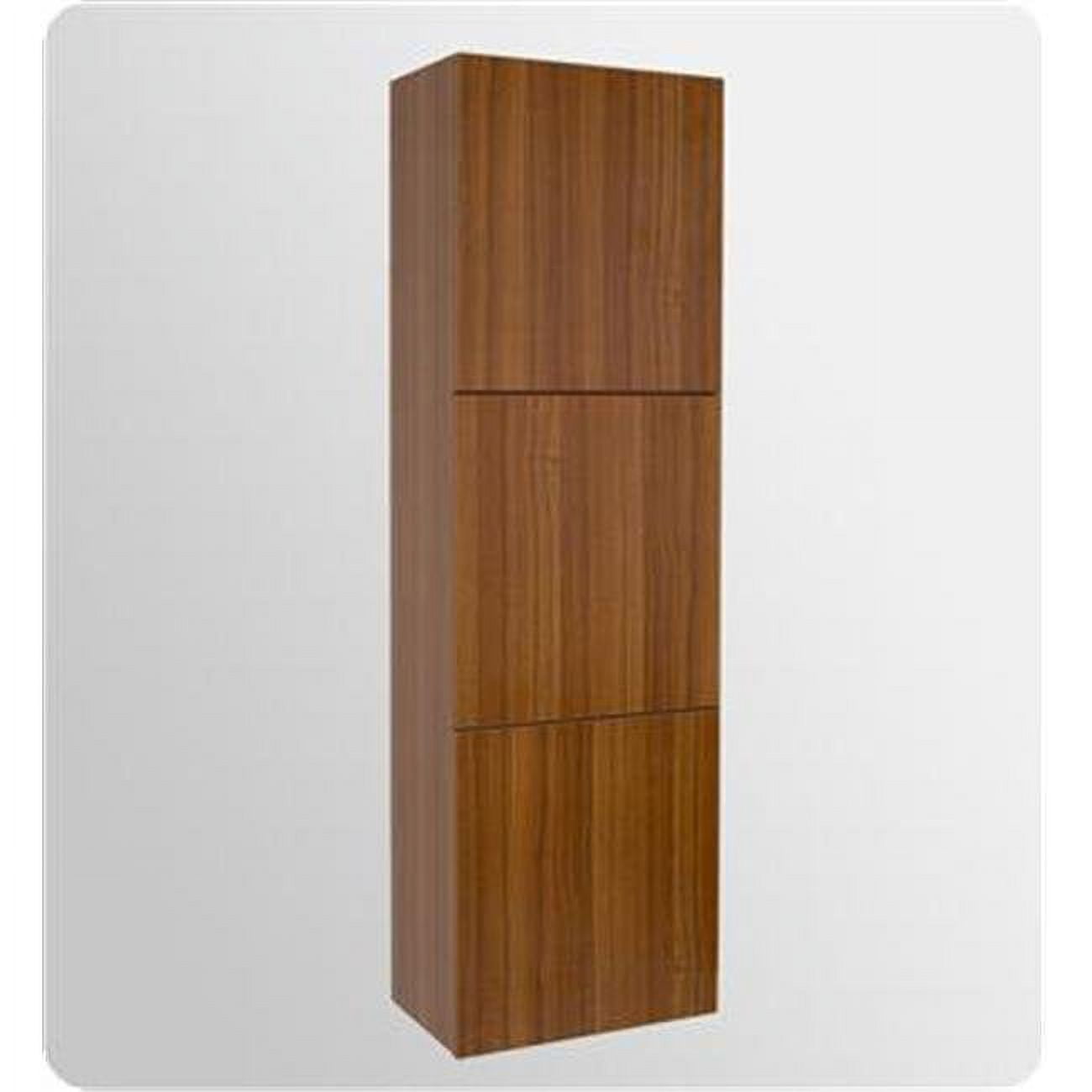 Teak Bathroom Linen Side Cabinet with 3 Large Storage Areas - Walmart.com