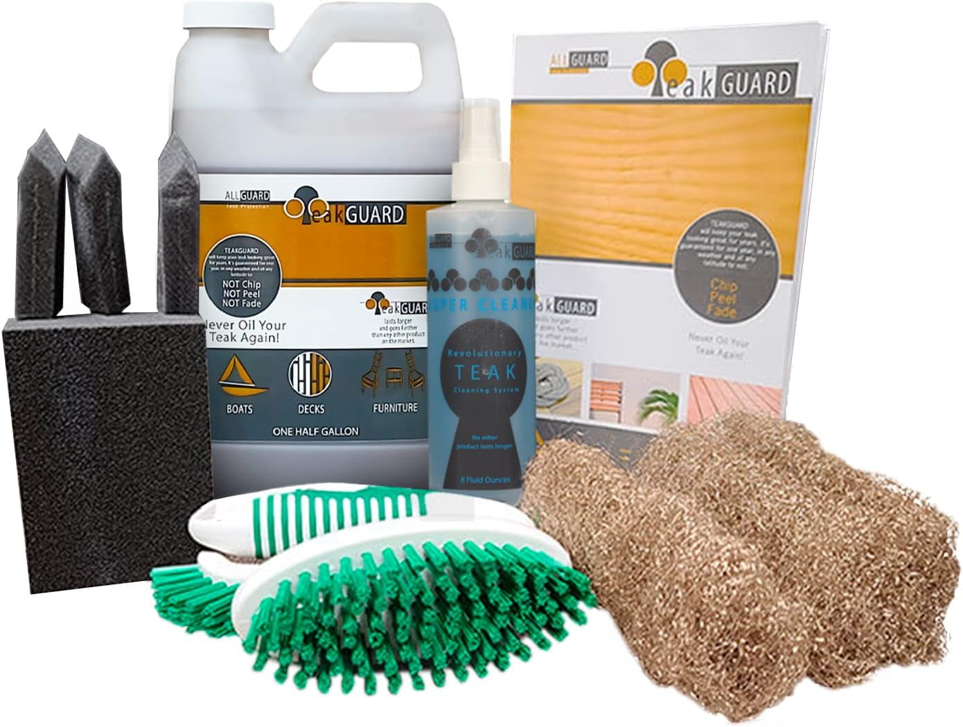 Teak Cleaning Kit, Household Use Teak Care Kit with No Oil, Includes 1 ...