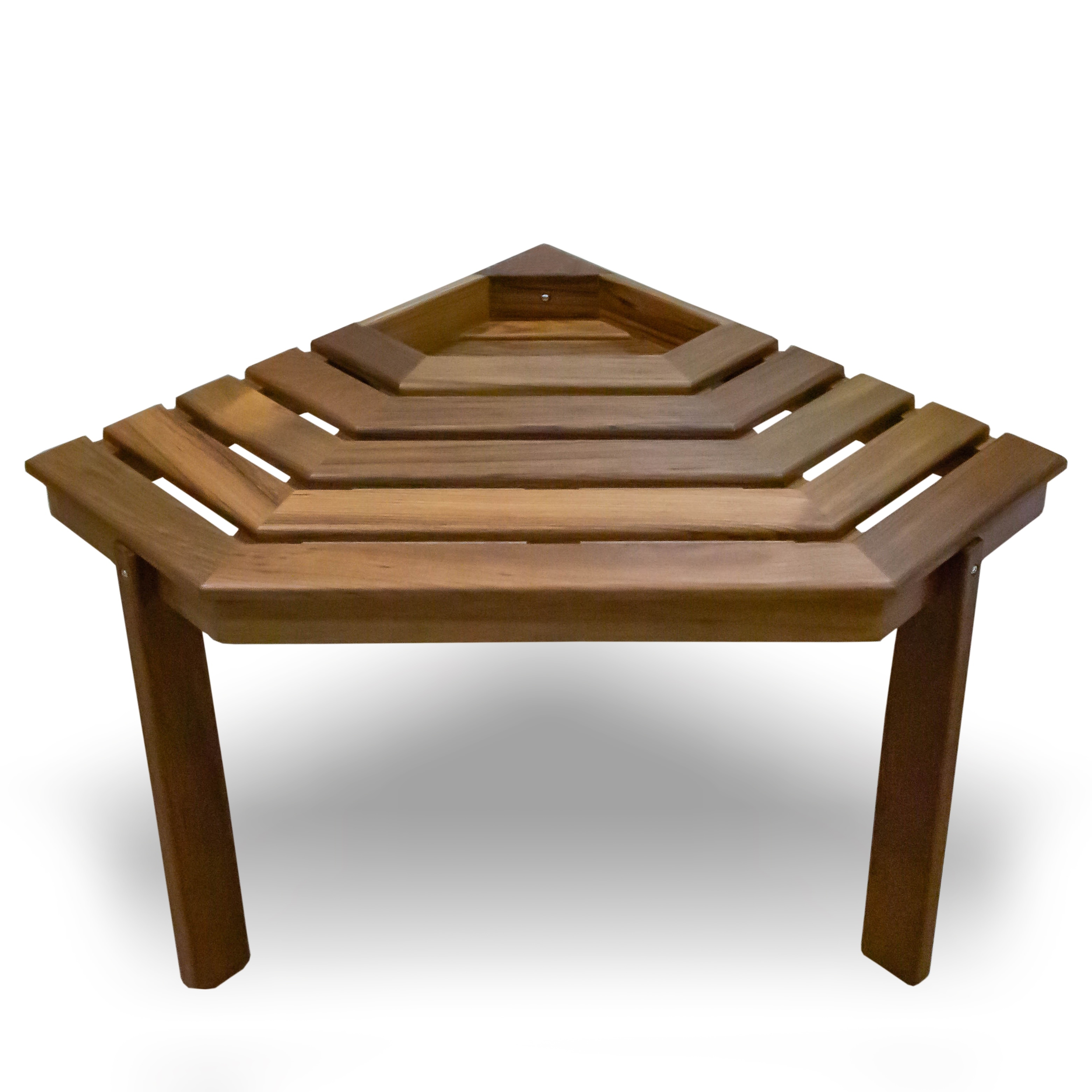 Teak Corner Shower Stool - 27" W x 17-1/2" H x 19" D - Walmart.com