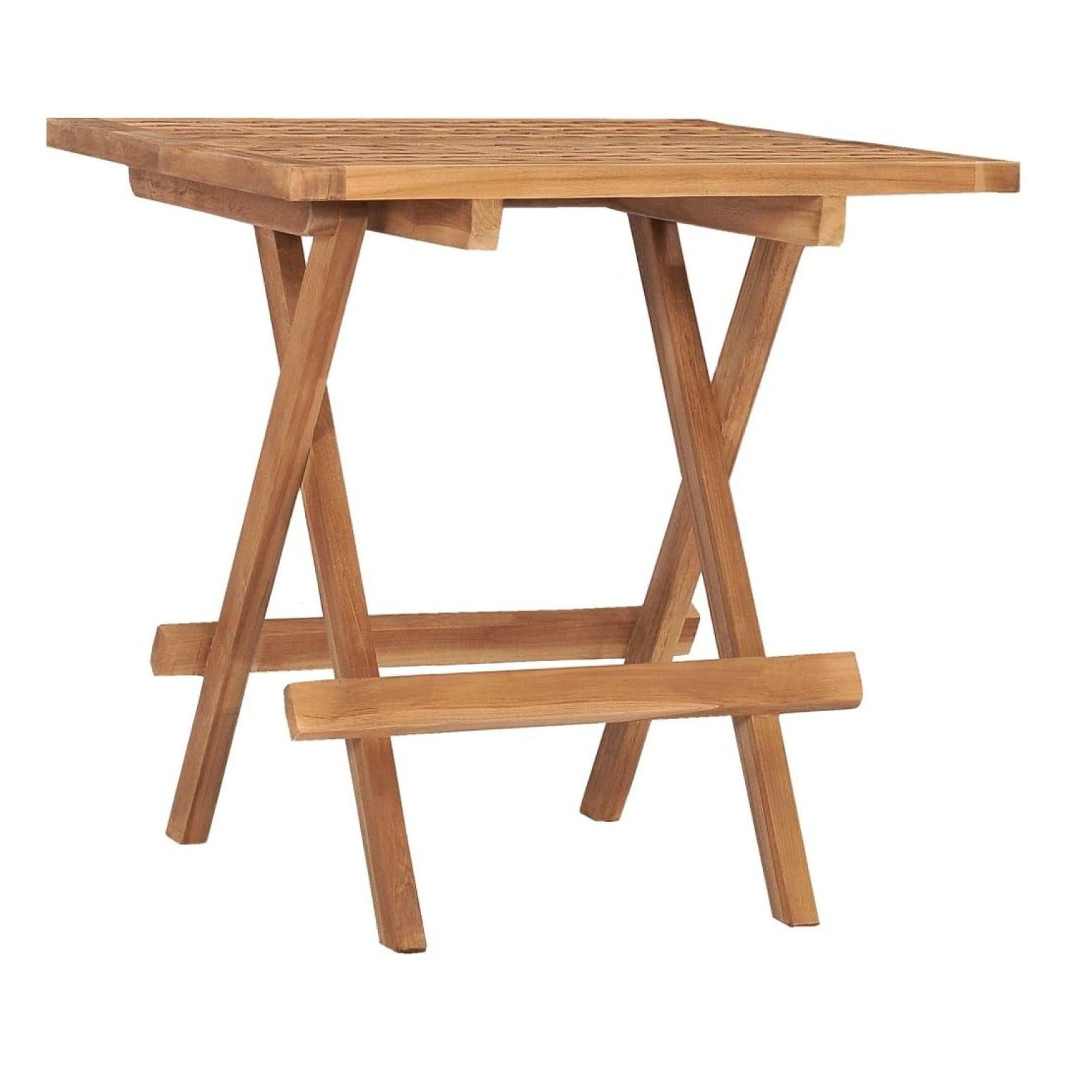 Teak Folding Patio Table 19.7", Outdoor Picnic Table, Solid Wood Garden ...