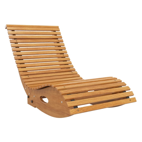 Teak Outdoor Rocking Chair - Wooden Patio Rocker, 51.25", Fir Wood ...