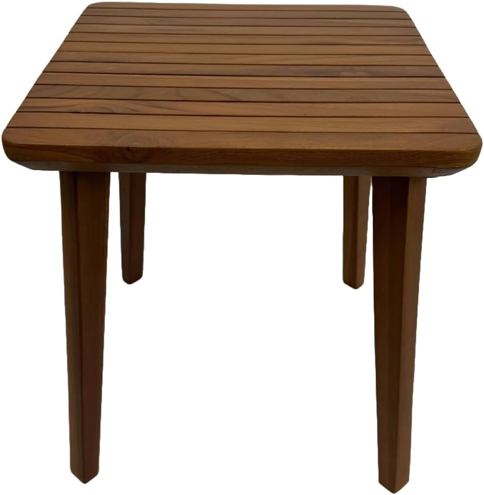 Teak Outdoor Side Table – Reclaimed Solid Teak – Square Design – Water ...