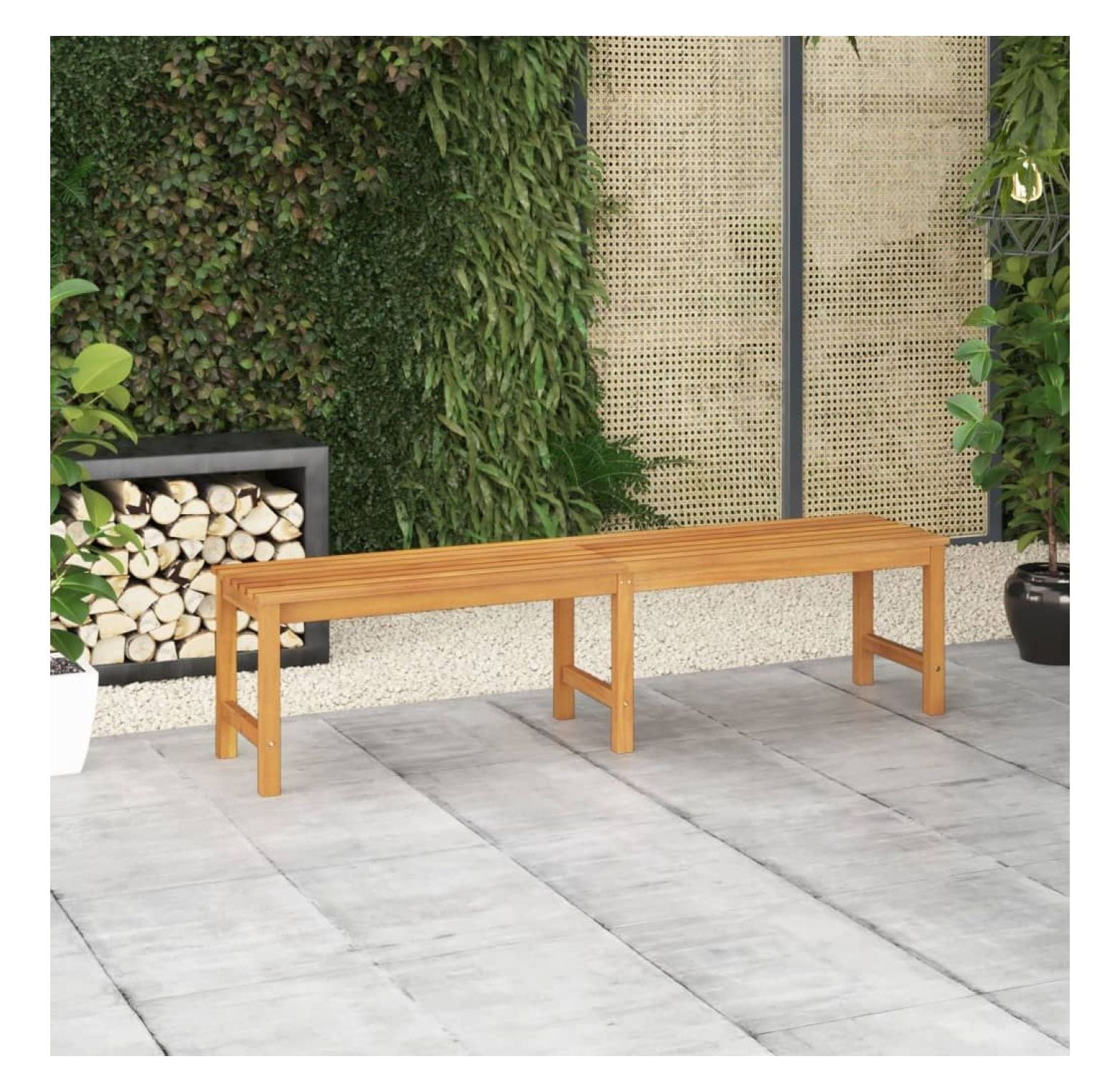 Teak Patio Bench 70.9", Outdoor Wood Bench for Garden, Solid Teak ...