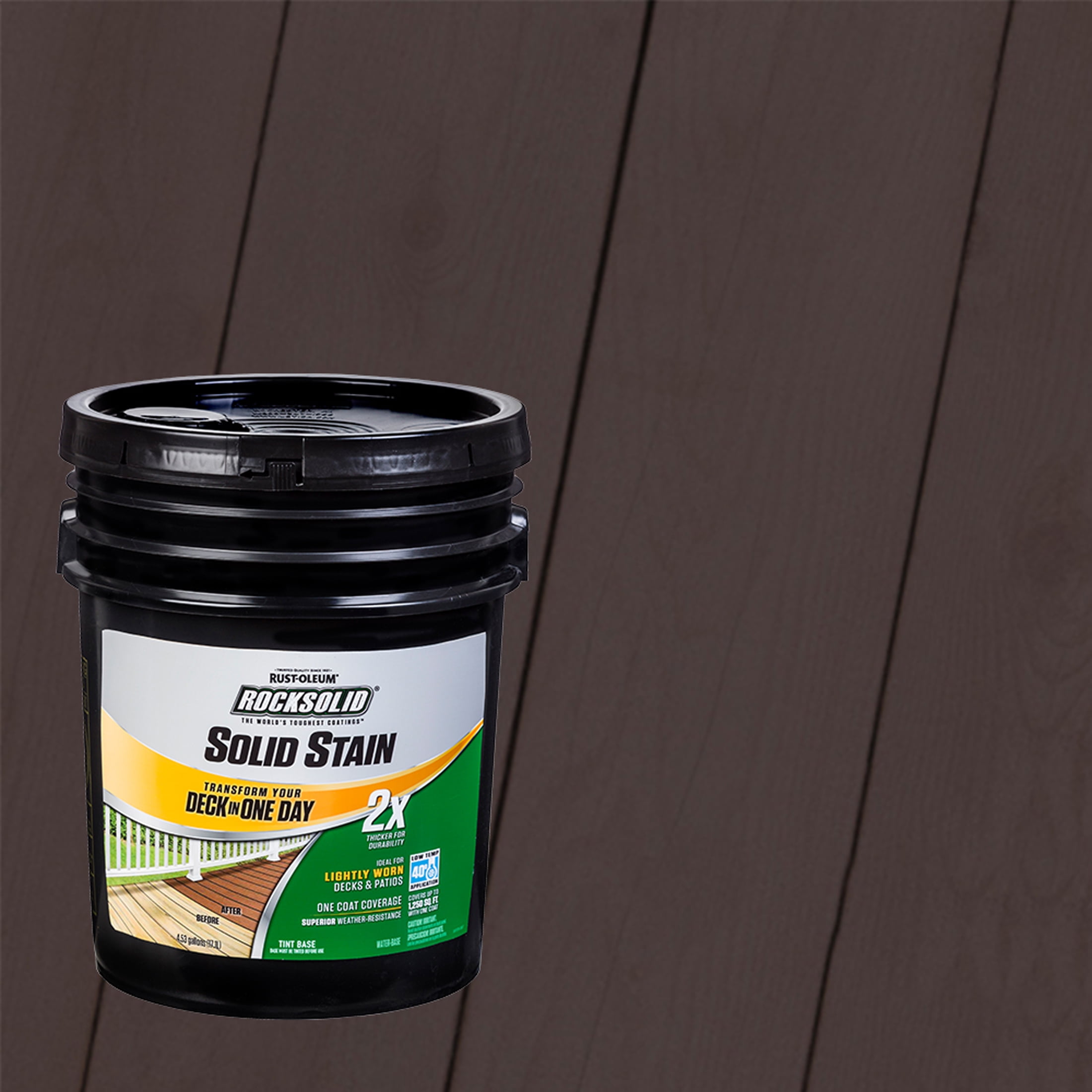 Teak, Rust-Oleum RockSolid 2X Solid Exterior Wood Deck Stain-319846T, 5 ...