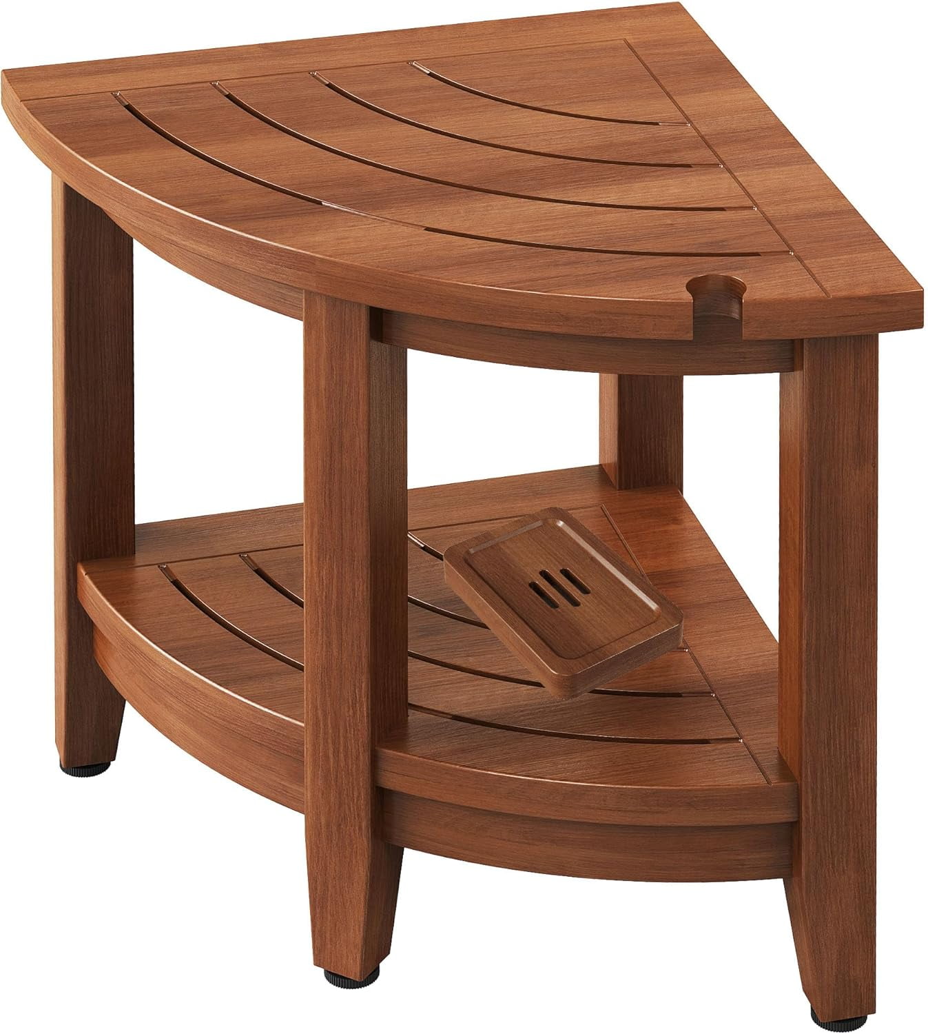 Teak Shower Bench for Corner, 18 inch Shower Chair Stool for Shaving ...