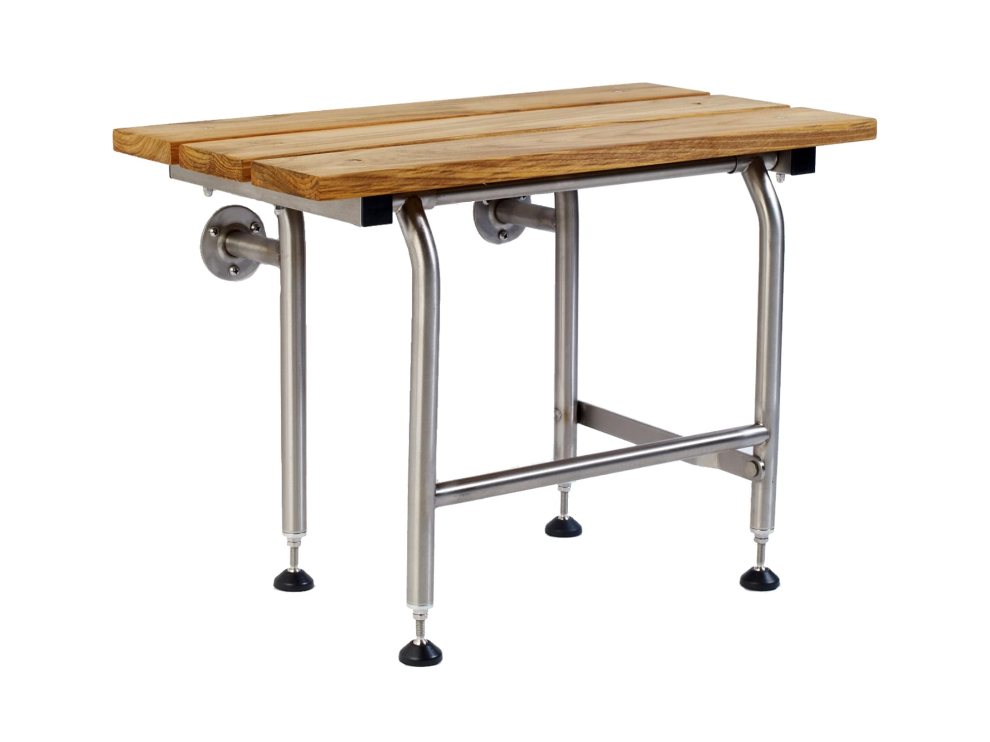 Teak Shower Bench with Legs | Folding Shower Chair for Elderly and ...