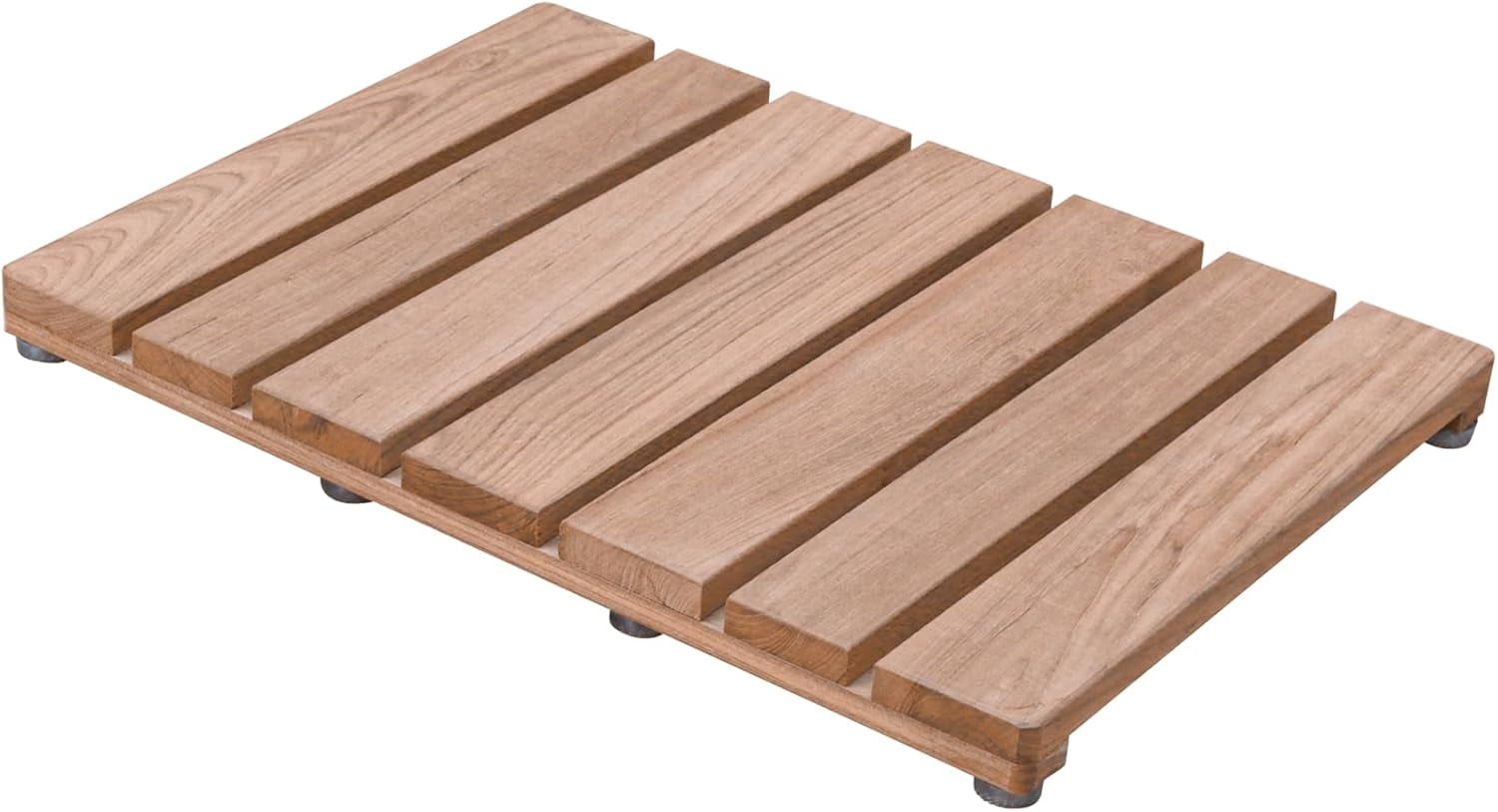 Teak Shower Mat & Bath Mat(24"x17"; 8LB) Luxury Non-Slip Wooden Bath ...