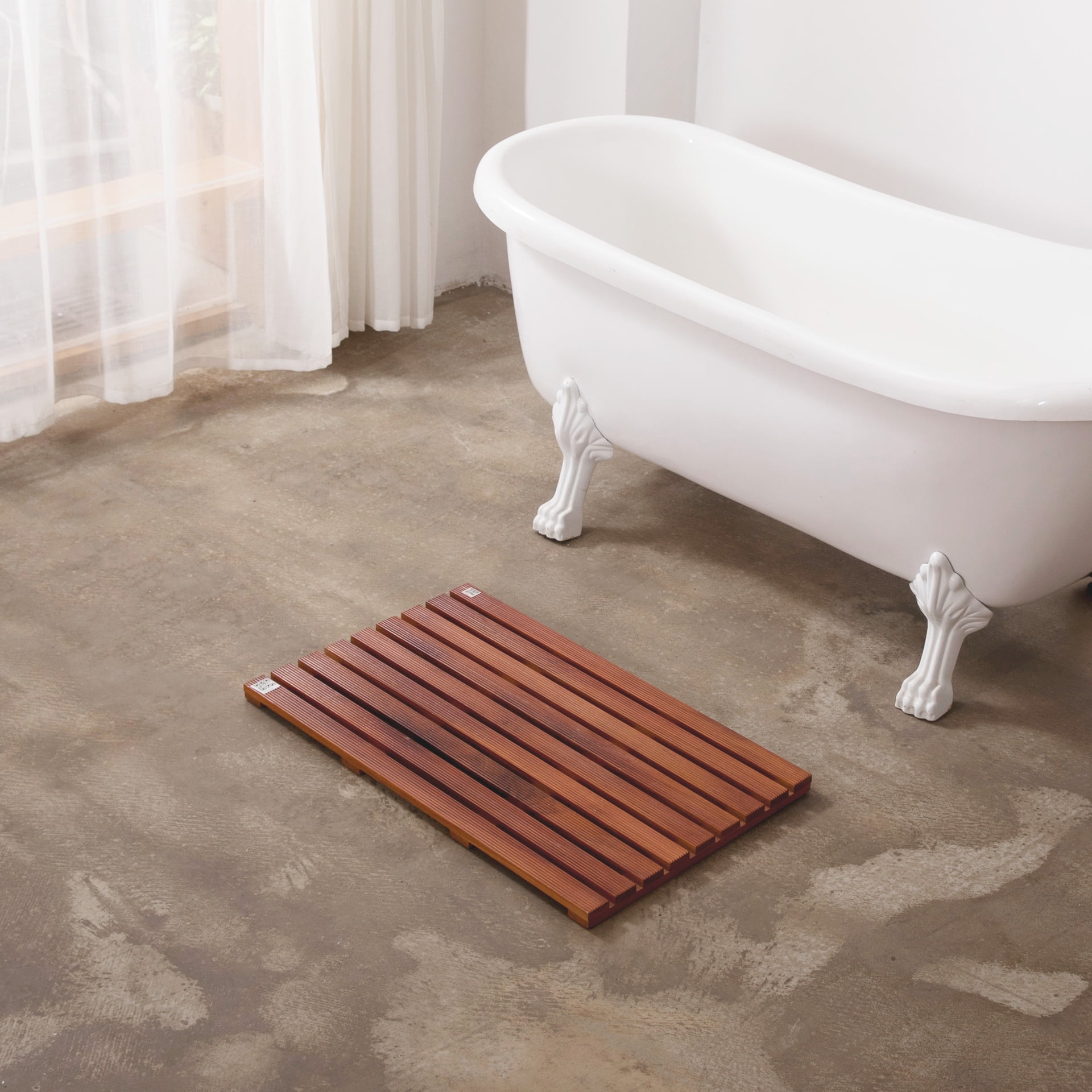 Teak Wood Bathroom Anti-slip Mat - Walmart.com