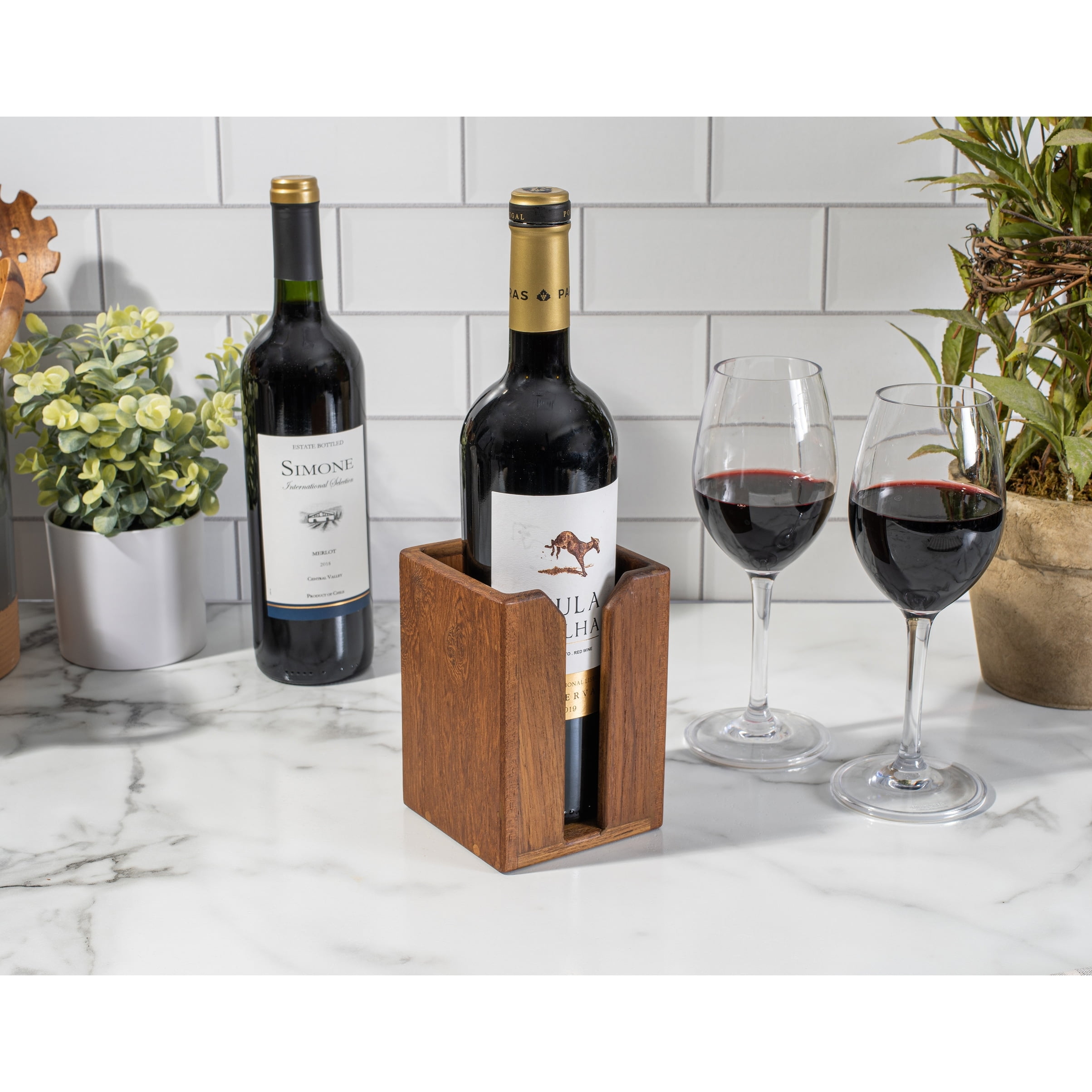 Teak Wine Bottle Storage/Holder One Bottle Holder - Walmart.com