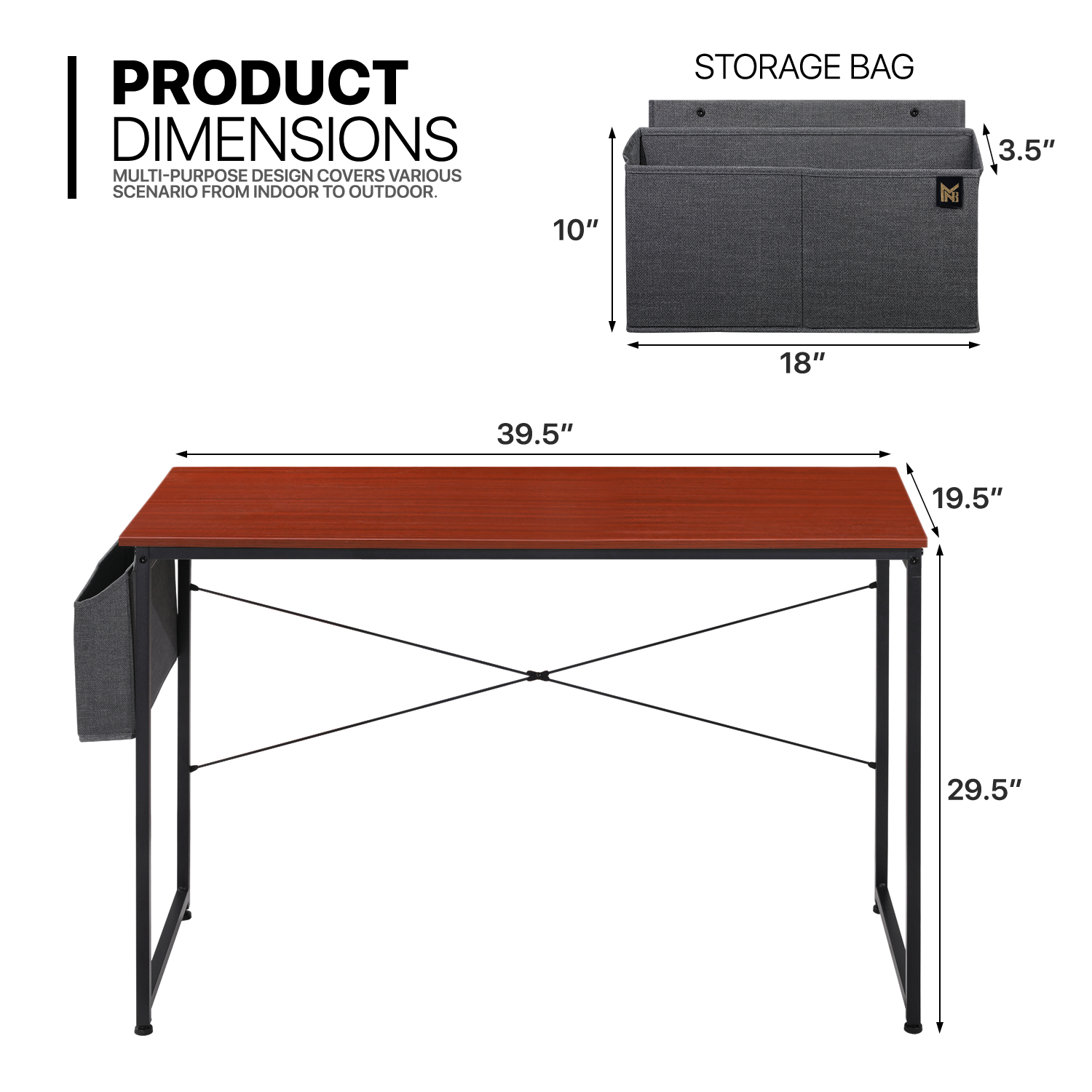 Teak Wood 40"Computer Desk Office Laptop Table Workstation w/Storage ...