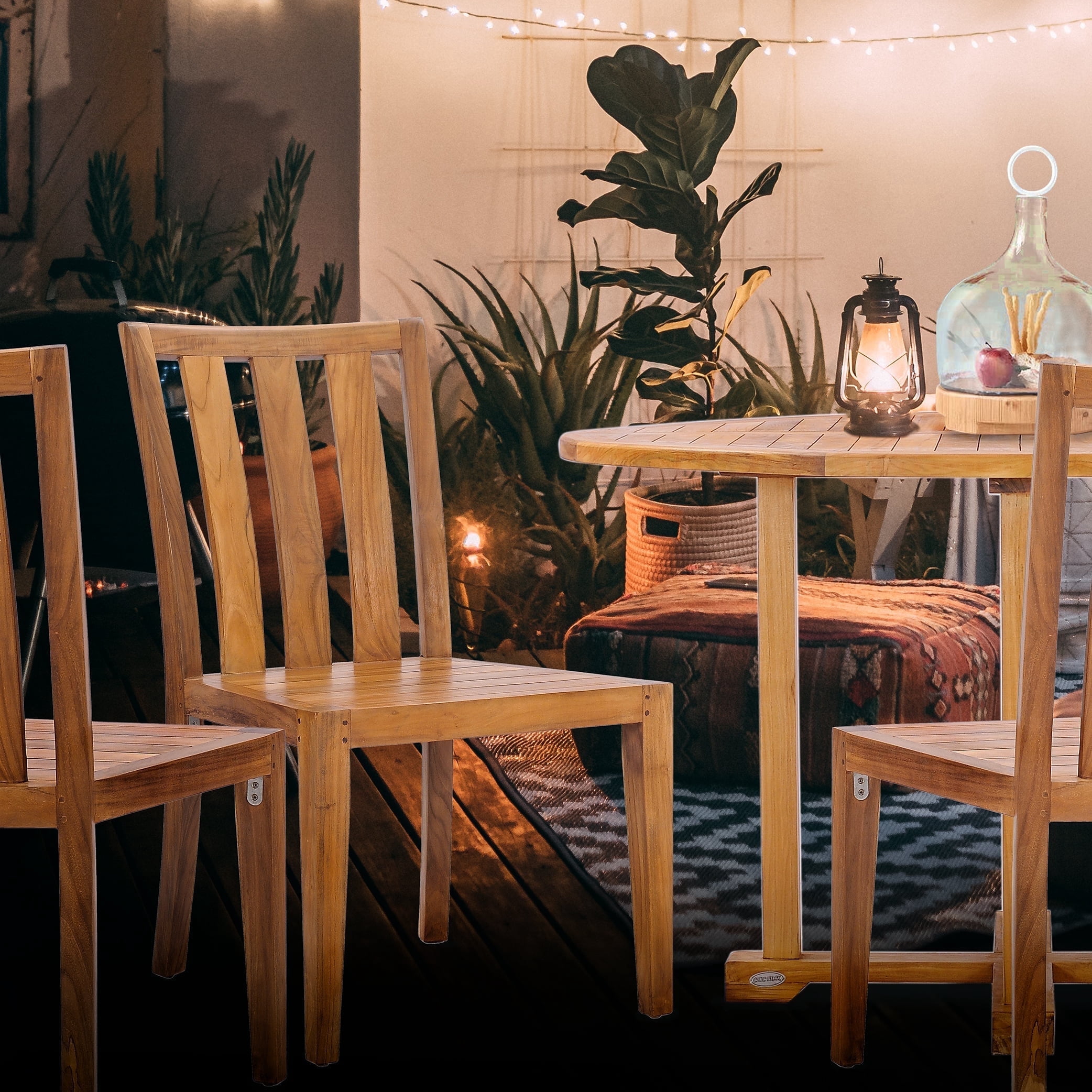 Teak Wood Boston Outdoor Patio Dining Side Chair, A-Grade Teak Wood ...