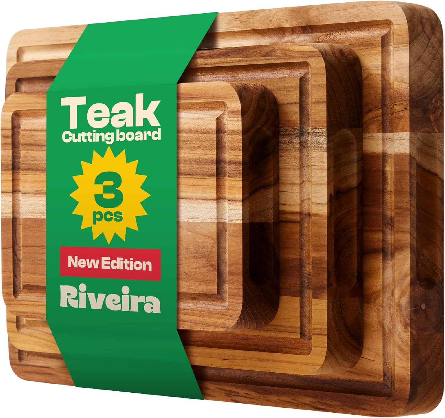 Teak Wood Cutting Board – Versatile And Durable: Set Of 3 Pcs ...