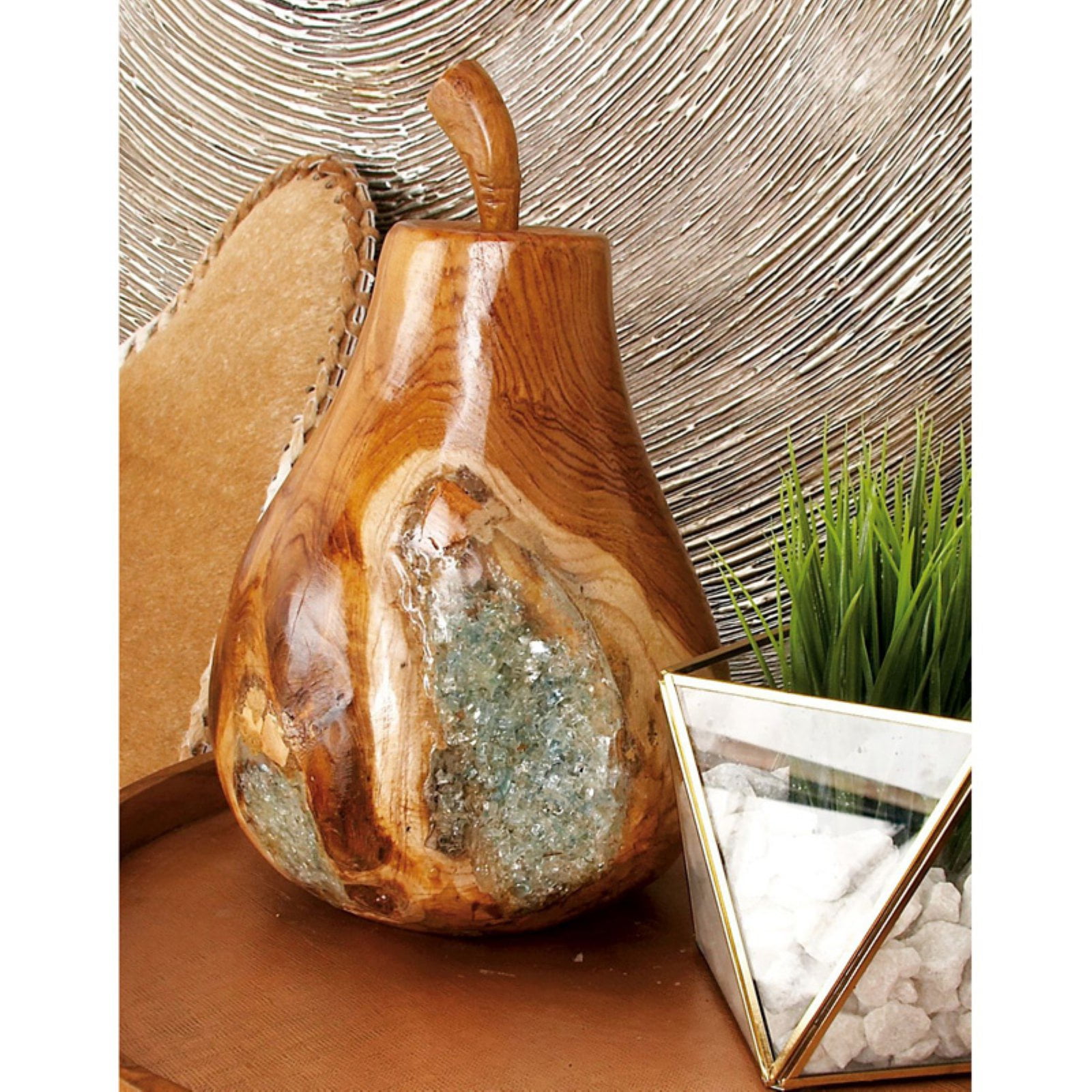 Teak Wood Resin Pear - Walmart.com