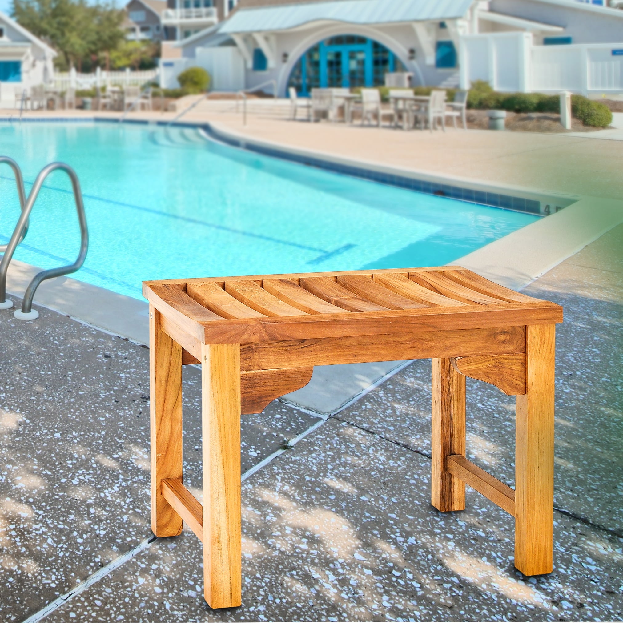 Teak Wood Santa Monica Backless Outdoor Bench, 2 foot - Walmart.com