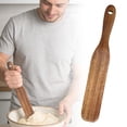 Teak Wood Spurtle Scraper Spoon 33cm, Heat Resistant Wooden Dough ...