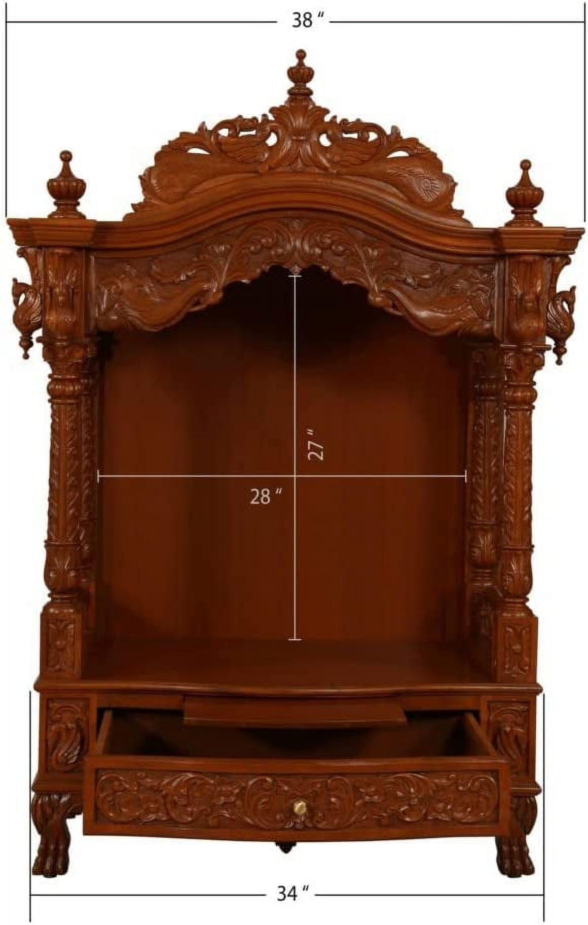 Teak Wood Temple for Home Wooden Temple Handcrafted Temple Pooja Mandir ...