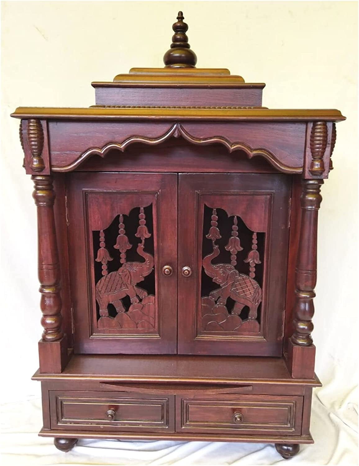 Teak Wood Temple for Home Wooden Temple Handmade Temple Pooja Mandir ...