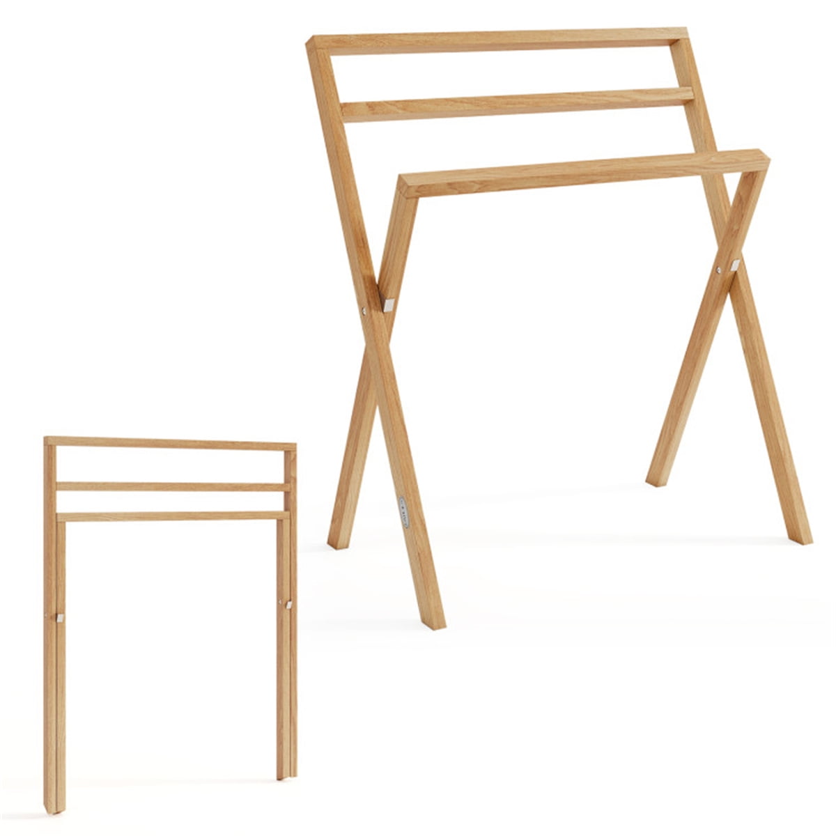 Teak Wood Towel Rack Foldable - Walmart.com