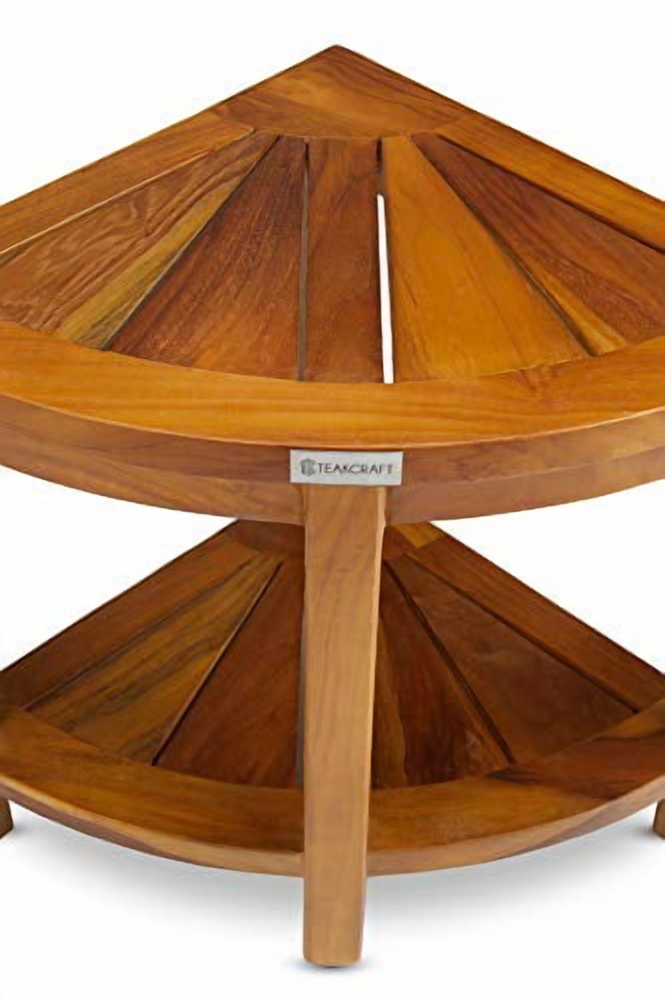 TeakCraft Teak Corner Shower Seat for Bathroom - Waterproof Shower ...