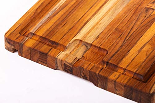 TeakHaus Edge Grain Large Smart Rectangular Cutting Board - Walmart.com