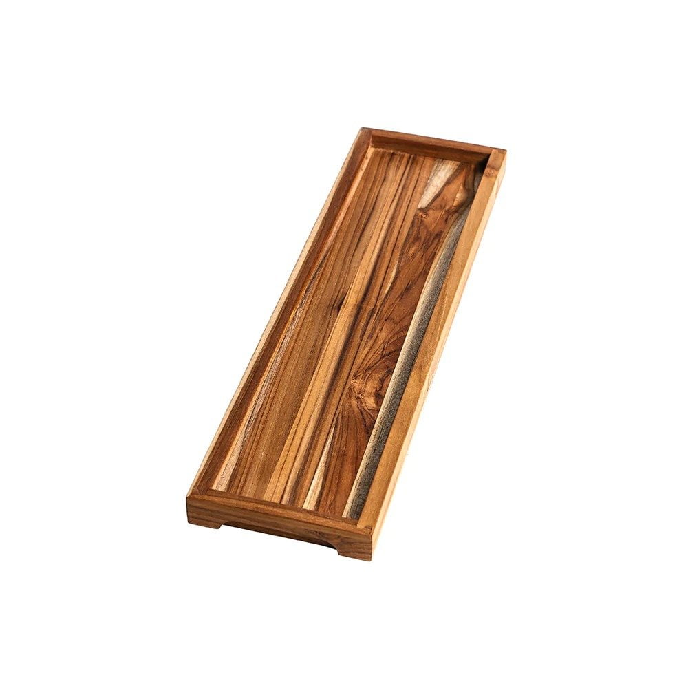 TeakHaus Timeless Edge Grain Nesting Rectangle Tray with Handgrips | 18 ...