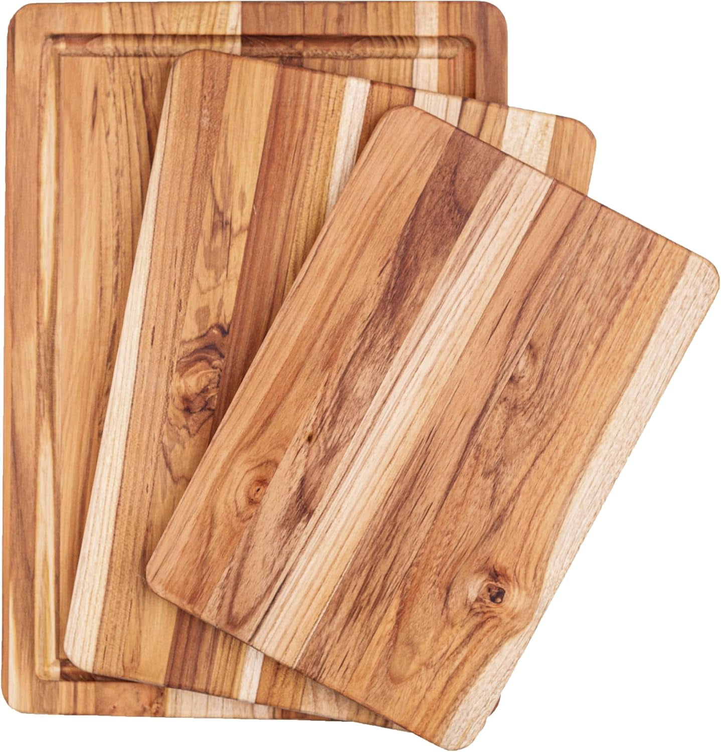 Teakhaus Teak Wood Cutting Board Set of 3 - Essential Trio Small ...
