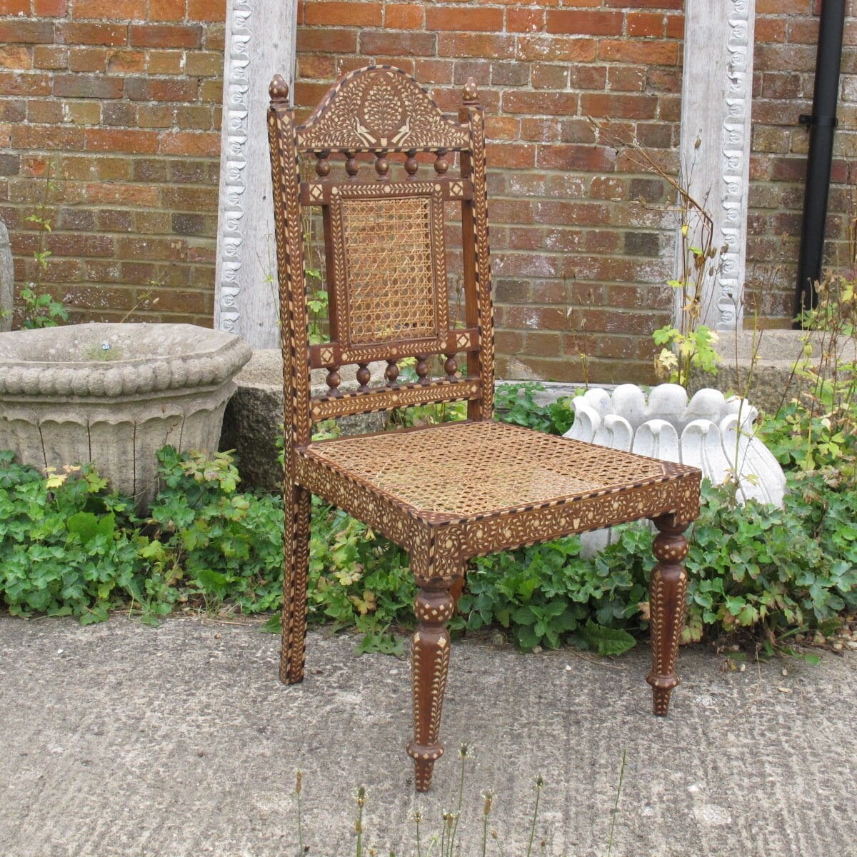 Teakwood Bone Inlaid Chair with Arms, Bone inlaid chair, Teakwood Chair ...