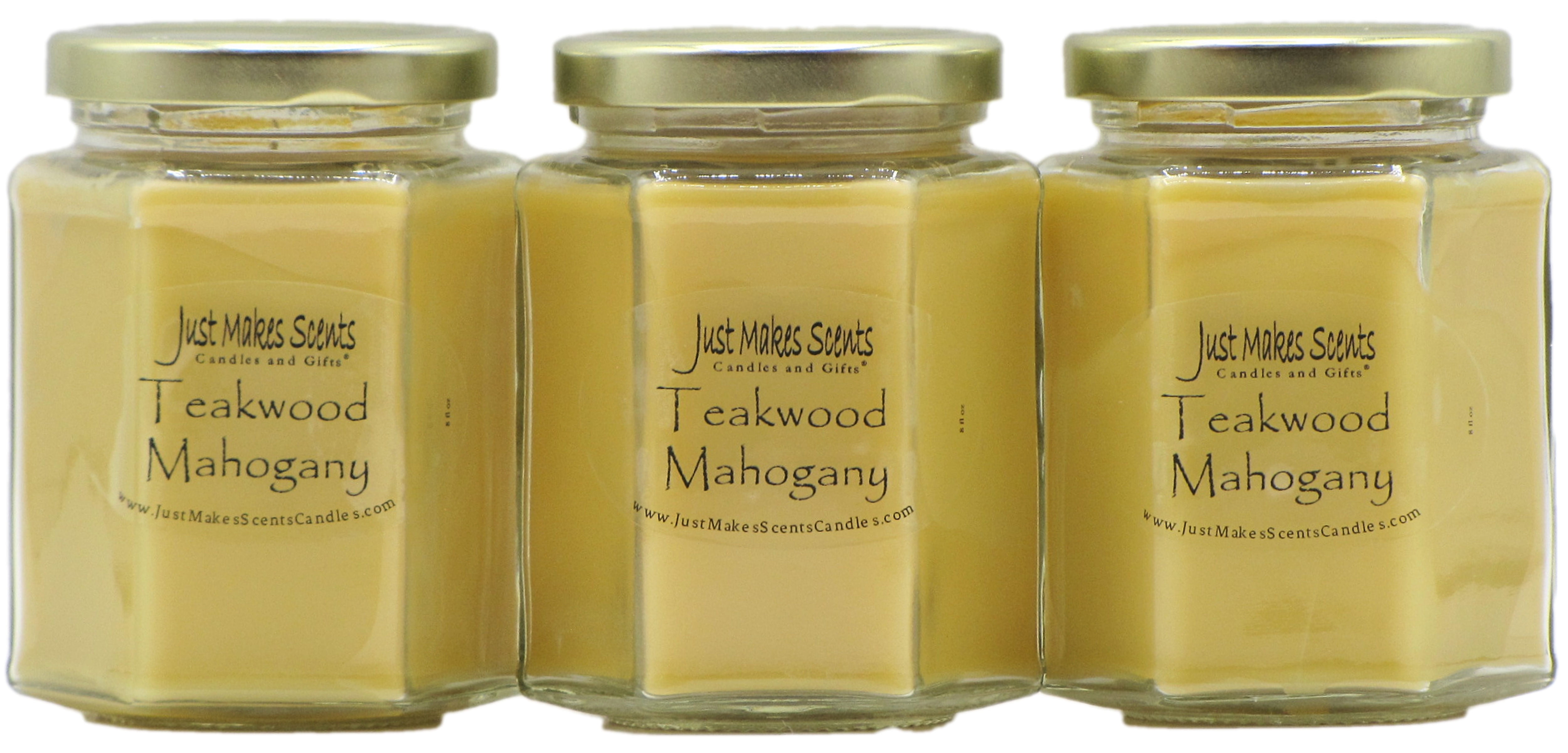 Teakwood Mahogany 3-Pack Soy Candle -Just Makes Scents Candles & Gifts ...