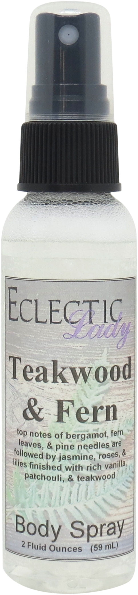 Teakwood and Fern Body Spray, Eclectic Lady, Hydrating Mist, Unisex, 2 ...