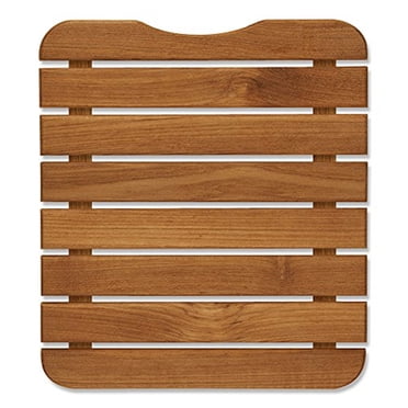 Bare Decor Solid Teak Wood Door Mat, Oiled Finish, Slip Resistant ...