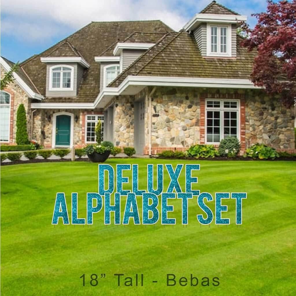 Teal 18" Bebas Deluxe Alphabet Set, Teal Letter Yard Signs, Make Your ...
