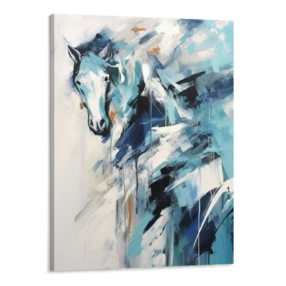 Teal Abstract Canvas Prints Wall Art for Home Decor Turquoise Modern ...