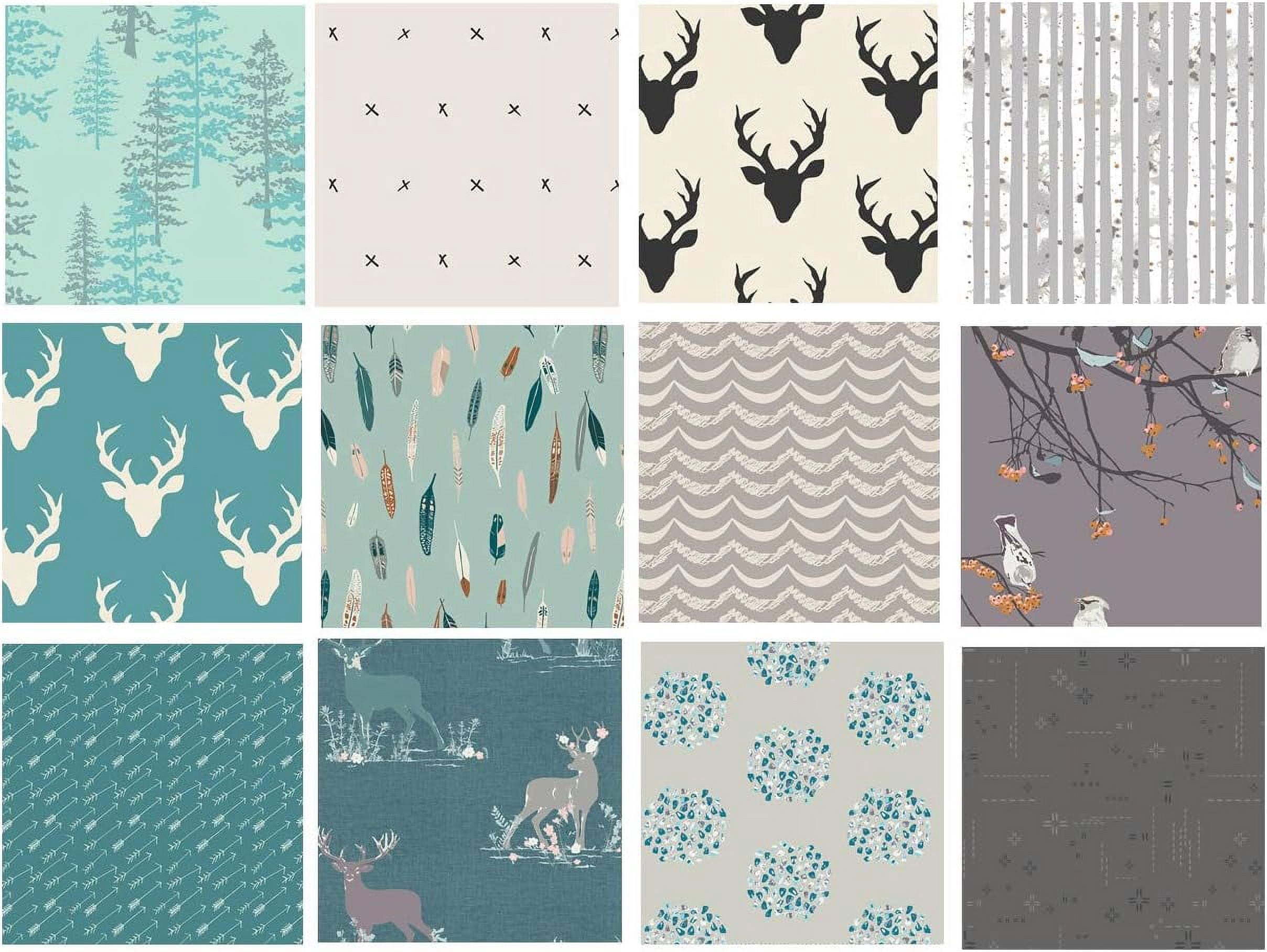 Teal And Gray Hello Bear Woodland Quilt Bundle | Gray Nursery Quilt ...