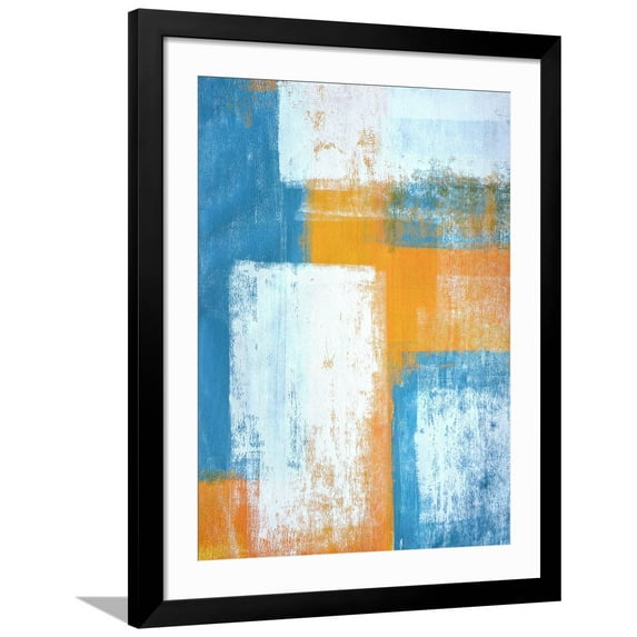 Art.com Teal And Orange Abstract Art Painting Art Print by T30Gallery ...