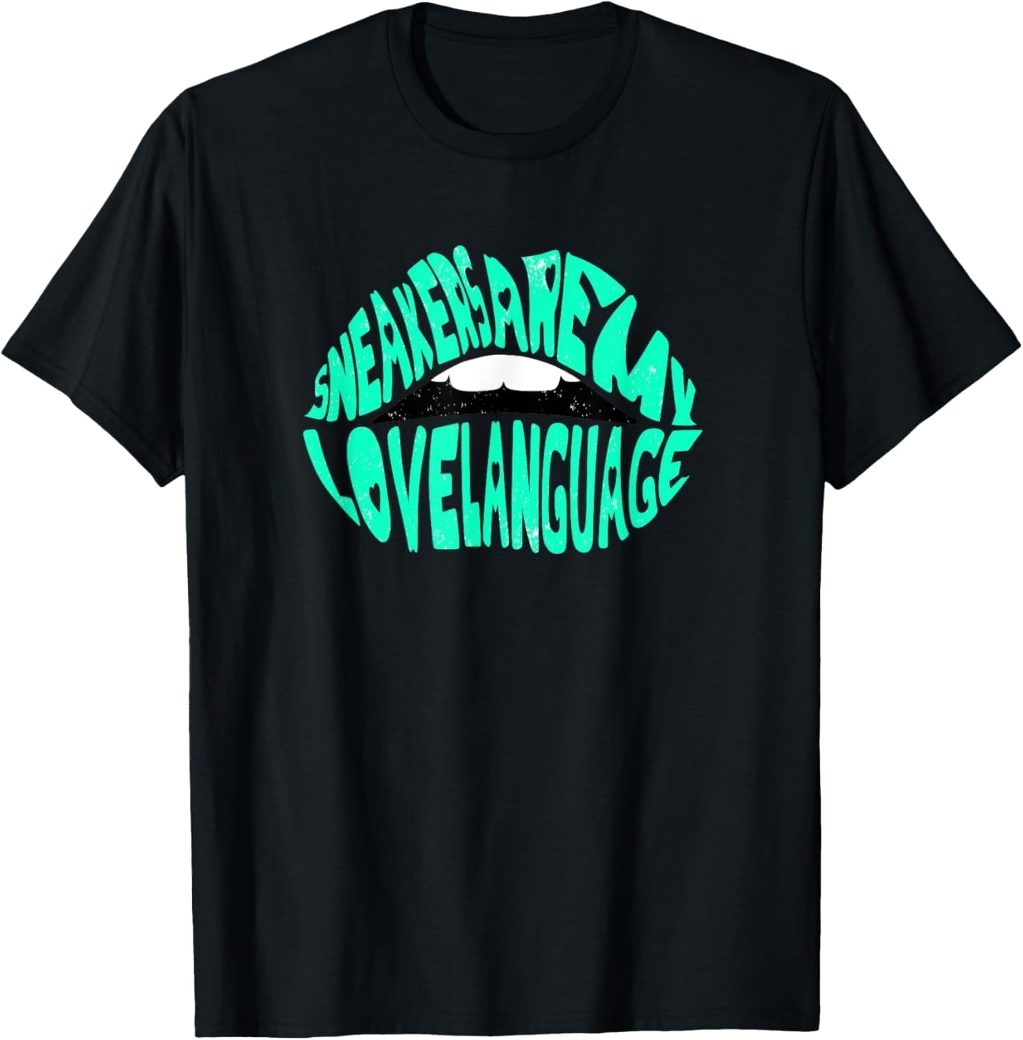 Teal Aqua Female Sneakerhead Sneaker Lips Teal Aqua Graphic T-Shirt ...