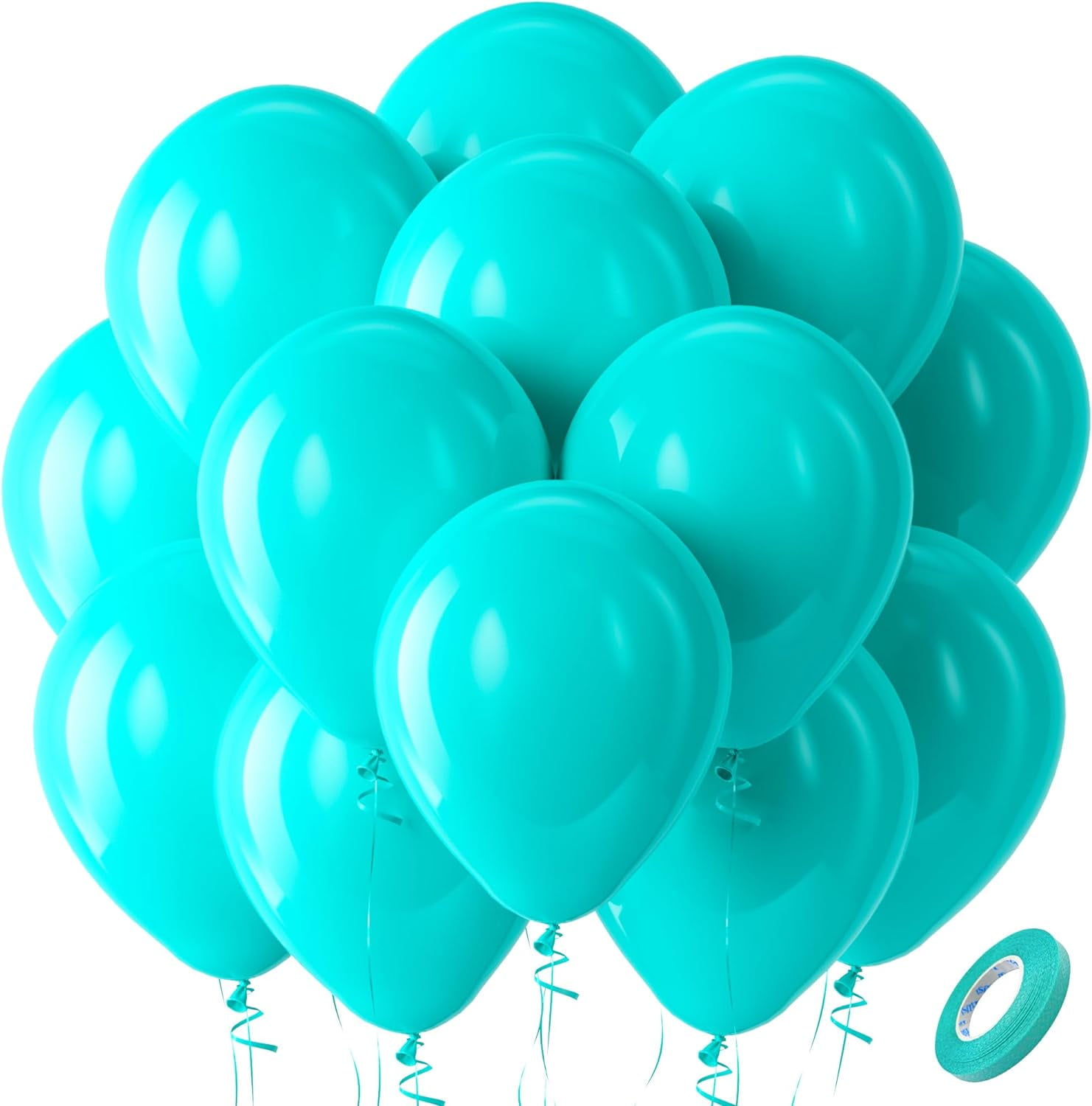 Teal Balloons Latex Party Balloons, 100 Pack 12 inch Round Helium ... Teal Balloons Latex Party Balloons, 100 Pack 12 inch Round Helium ...