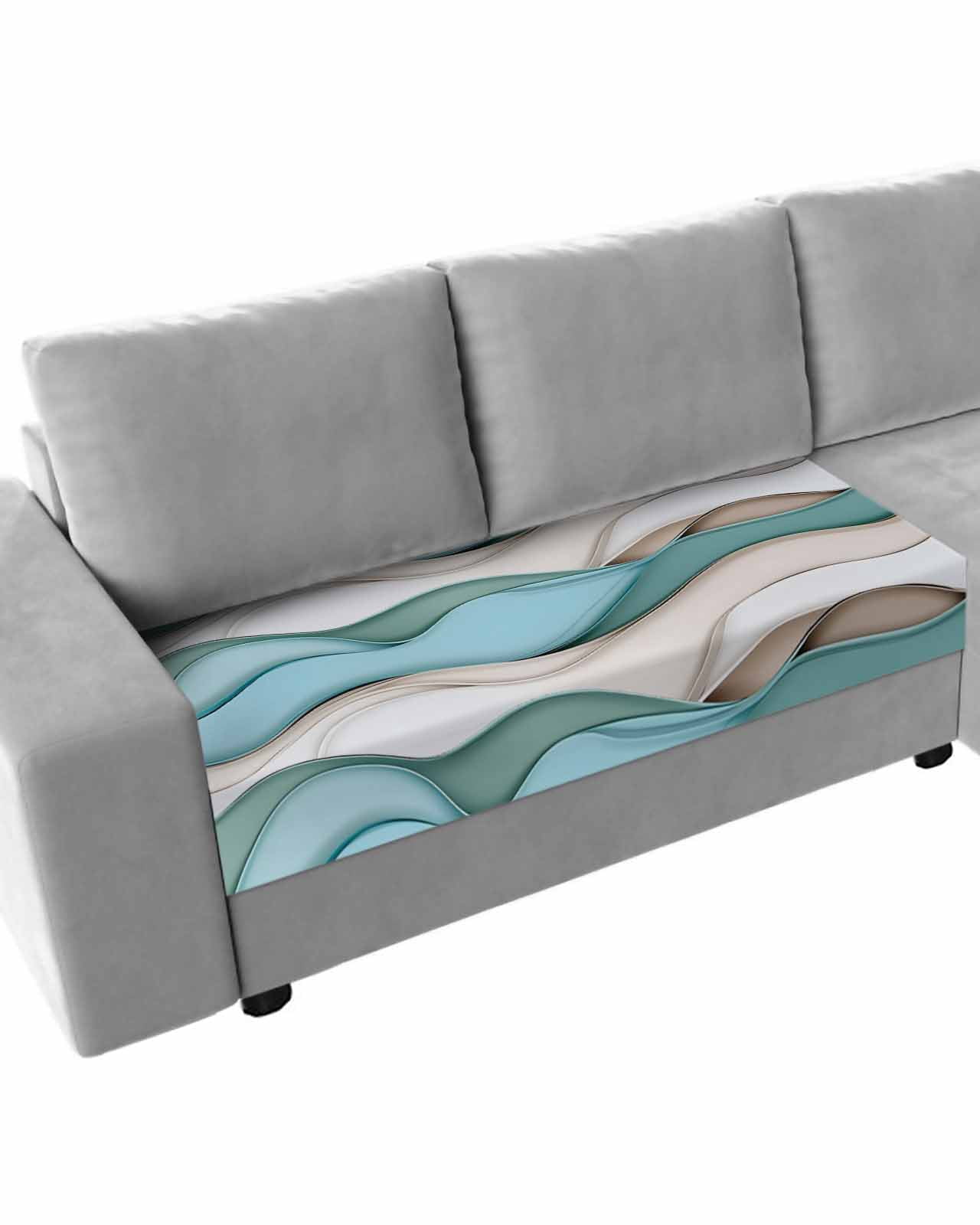 Teal Beige Ombre Sofa Couch Cushion Covers Washable, Removable ...