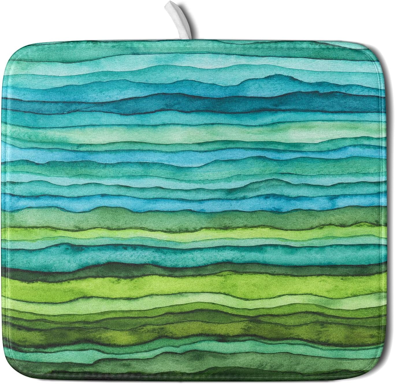 Teal Blue Green Dish Drying Mat For Kitchen Counter Spring Summer ...