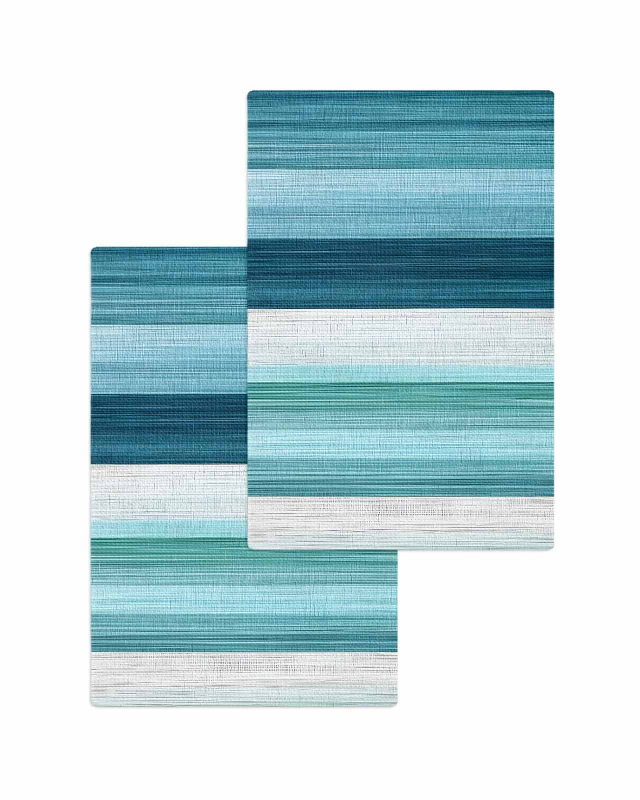 Teal Blue Green Kitchen Dish Towels for Drying Dishes Set of 2, Modern ...