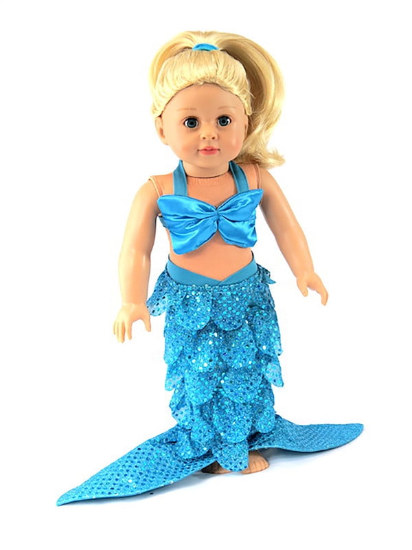 Teal Blue Mermaid Costume for 18-inch Dolls | American Fashion World ...