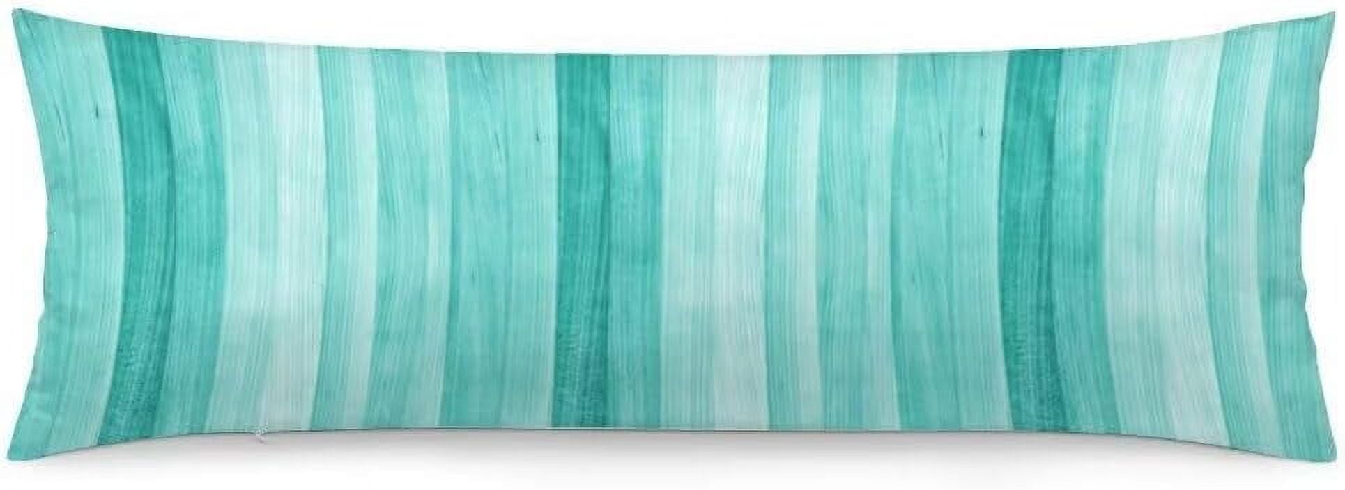 Teal Body Pillow Cover Turquoise and Blue Long Pillow Case with Zipper ...