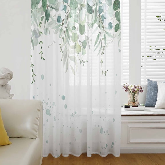 Easter Bunny Semi Sheer Curtains Drapes for Living Room,Bedroom,French ...