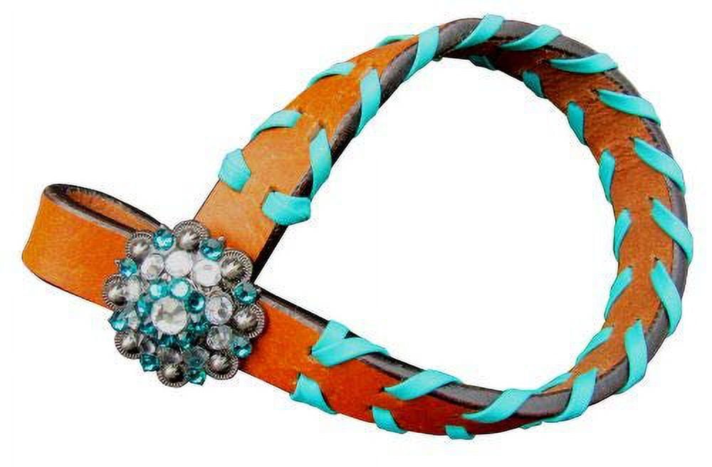 Teal Buckstitch Leather Tie Down Keeper - Walmart.com