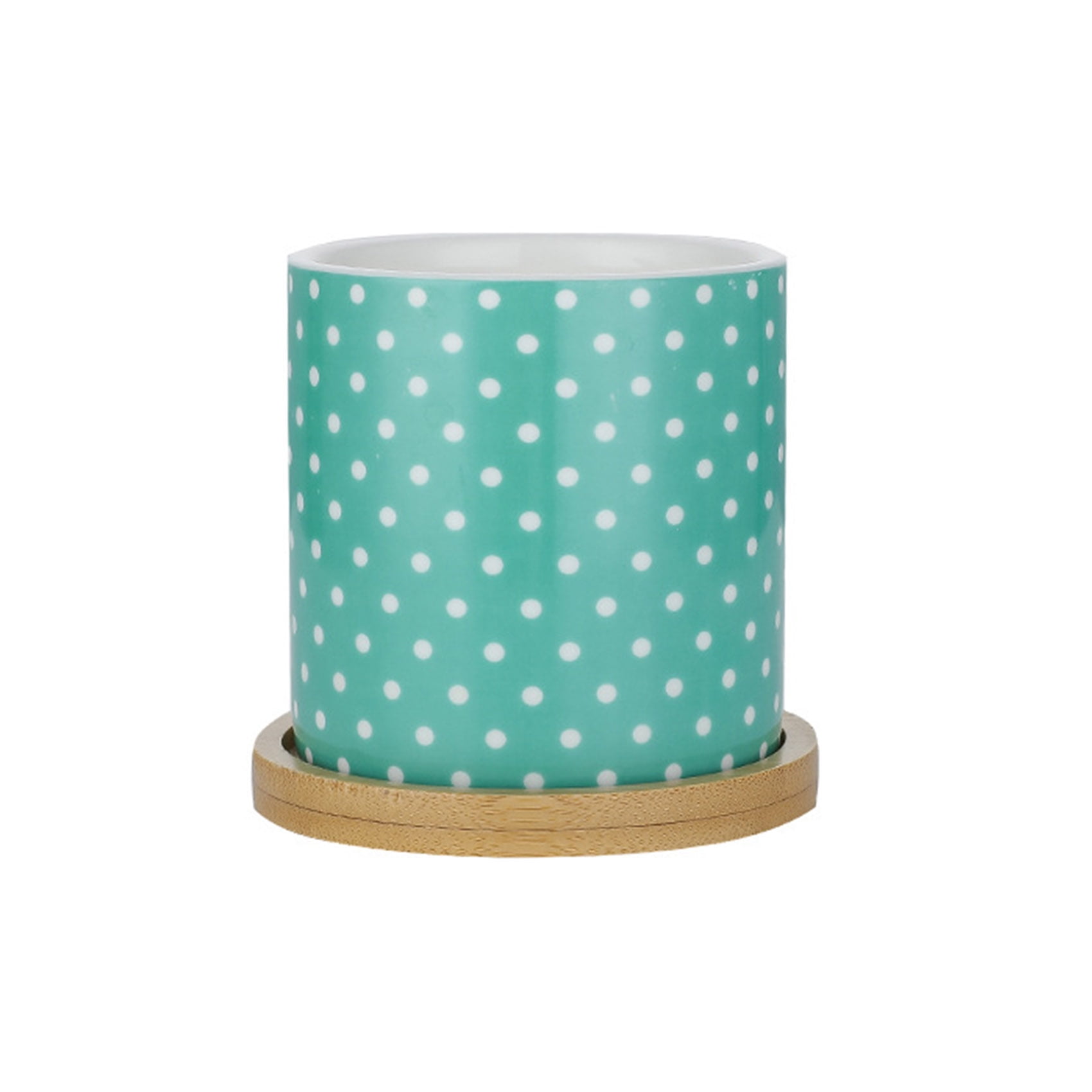 Teal Ceramic Simple Flower Pots Planters with Drainage Hole and Tray ...