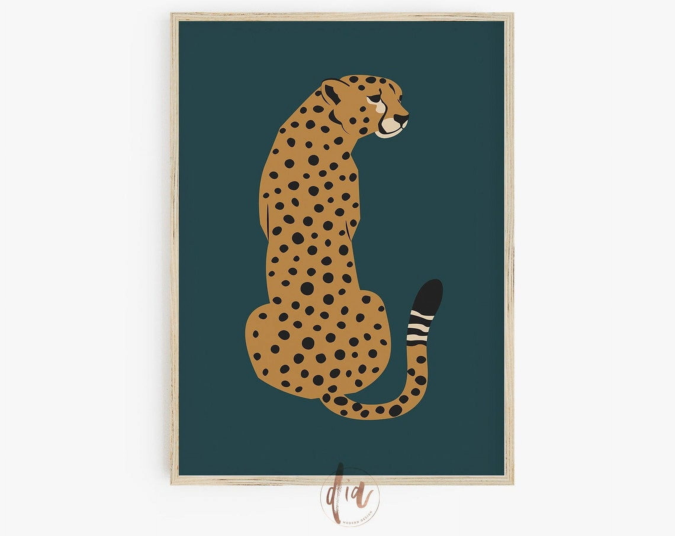 Teal Cheetah Wall Art, Panther Print, Tiger Poster, Eclectic Gallery ...