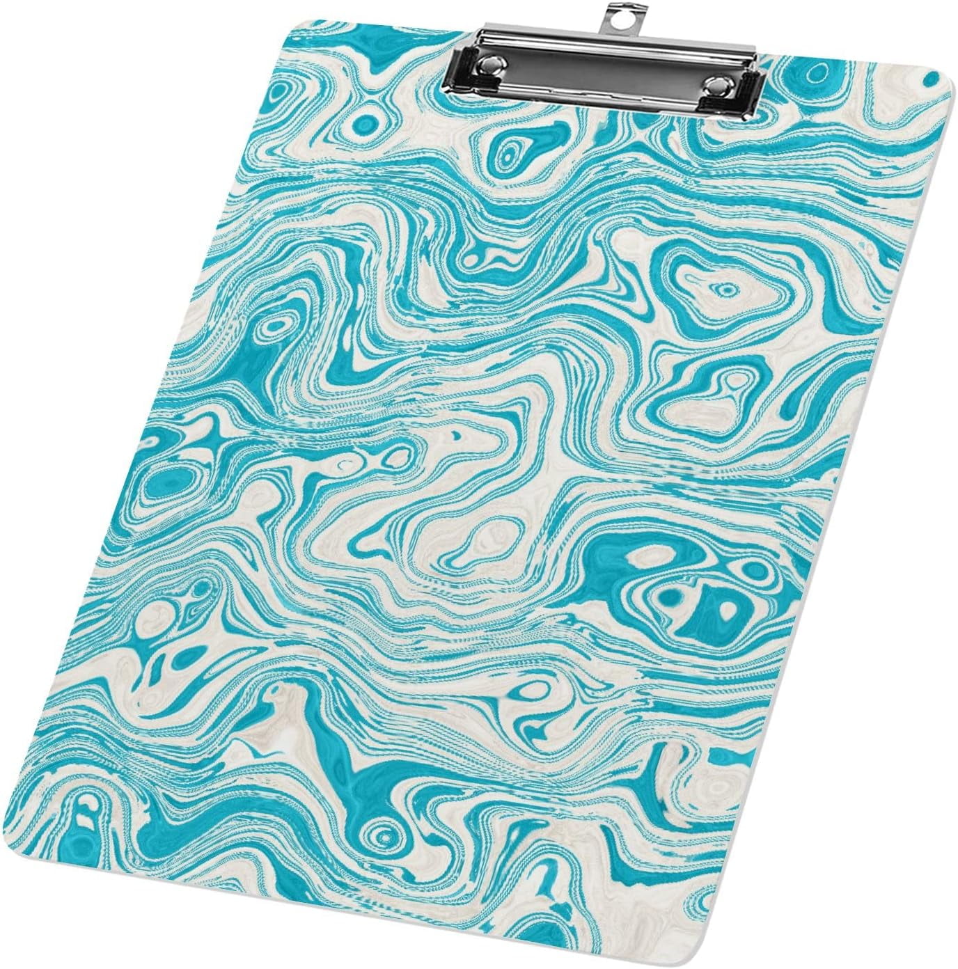 Teal Clipboard Nursing Swirl Marble Acrylic Clip Board with Low Profile ...
