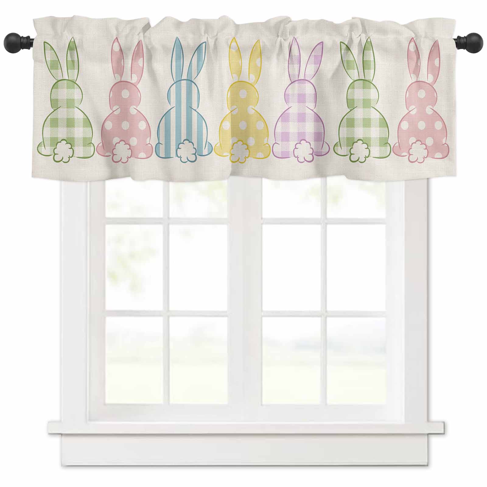 Teal Conch Coastal Valances for Windows Farmhouse Kitchen Curtains ...