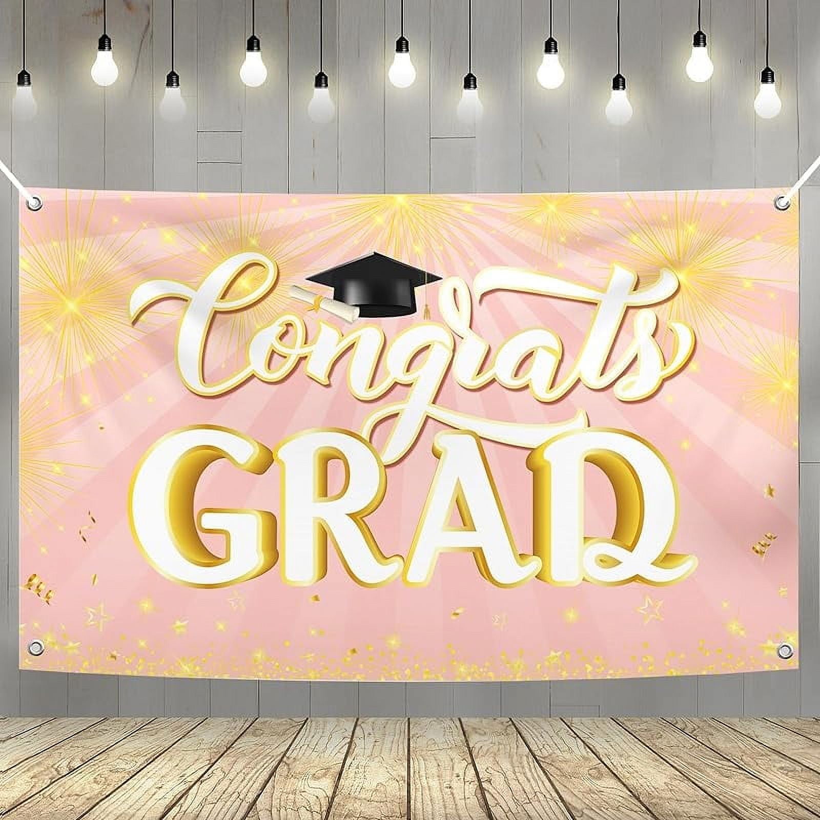 Teal Congrats Grad Banner-3.6*5.9ft/110*180cm, XtraLarge, Graduation ...