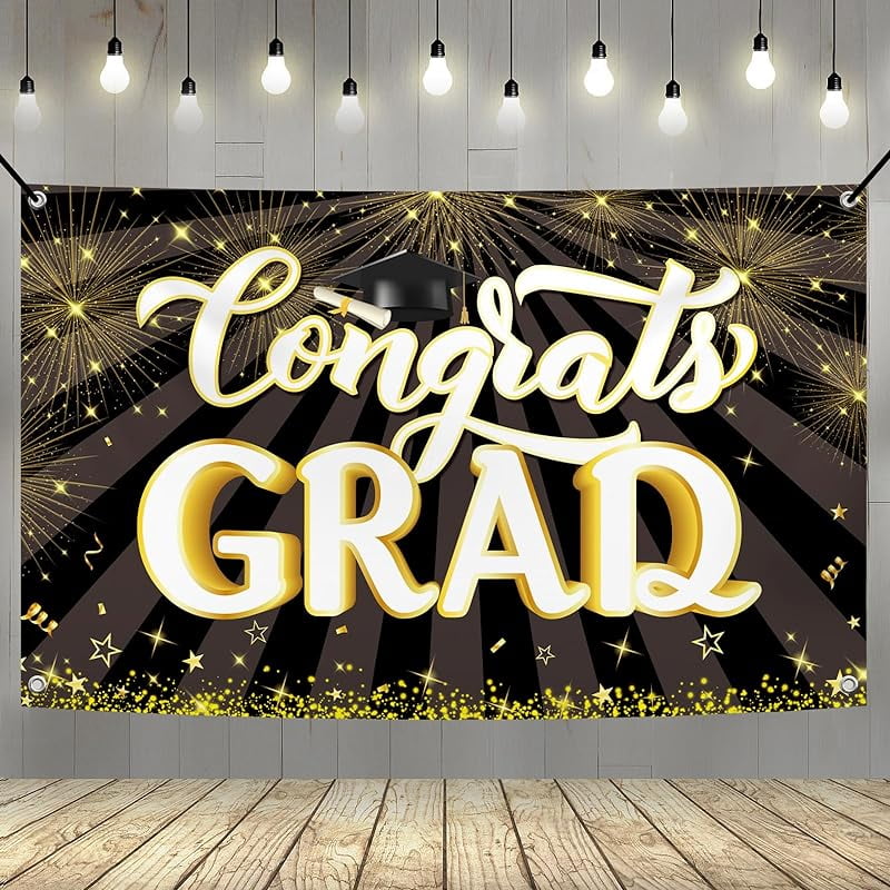 Teal Congrats Grad Banner-3.6*5.9ft/110*180cm, XtraLarge, Graduation ...