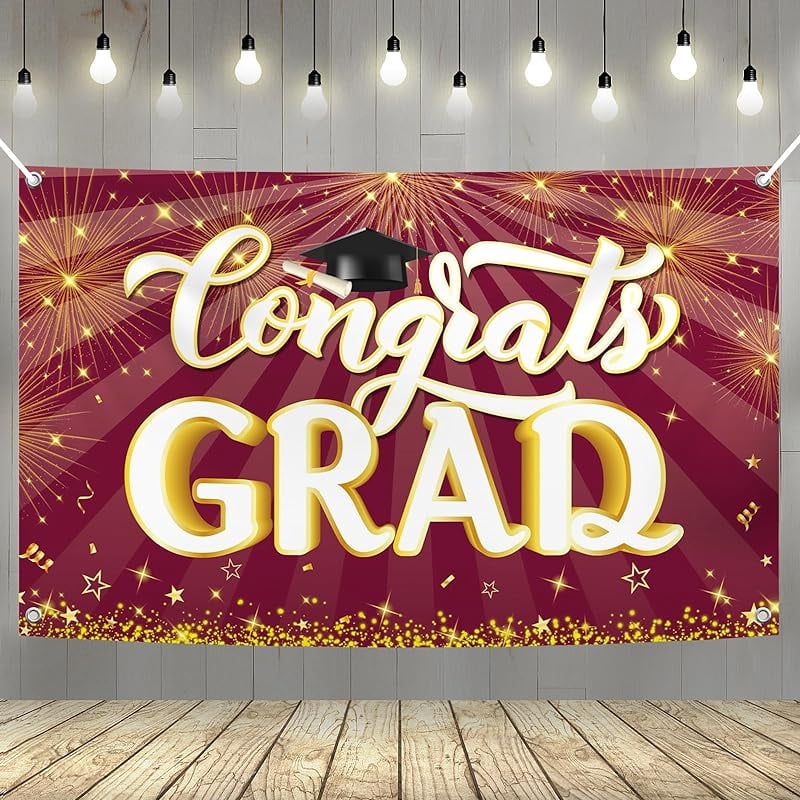 Teal Congrats Grad Banner-3.6*5.9ft/110*180cm, XtraLarge, Graduation Banner Backdrop 2024 for ...